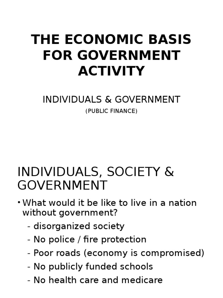 The Economic Basis For Government Activity | PDF | Public Finance ...