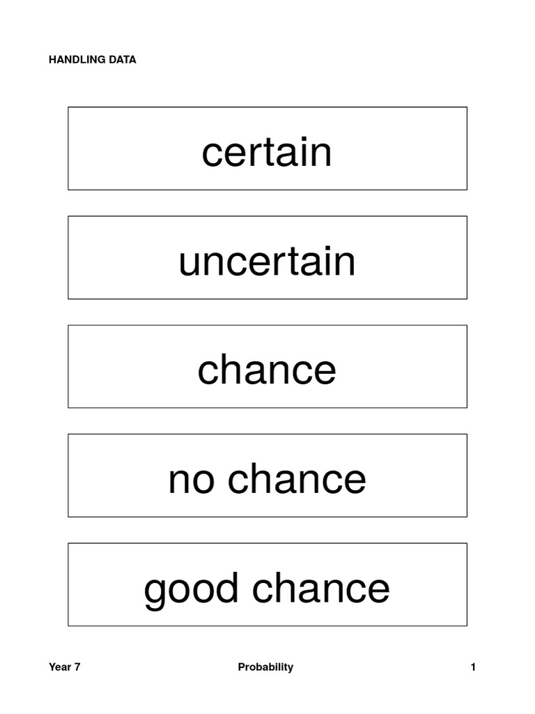 Year 7 Probability Concepts | PDF