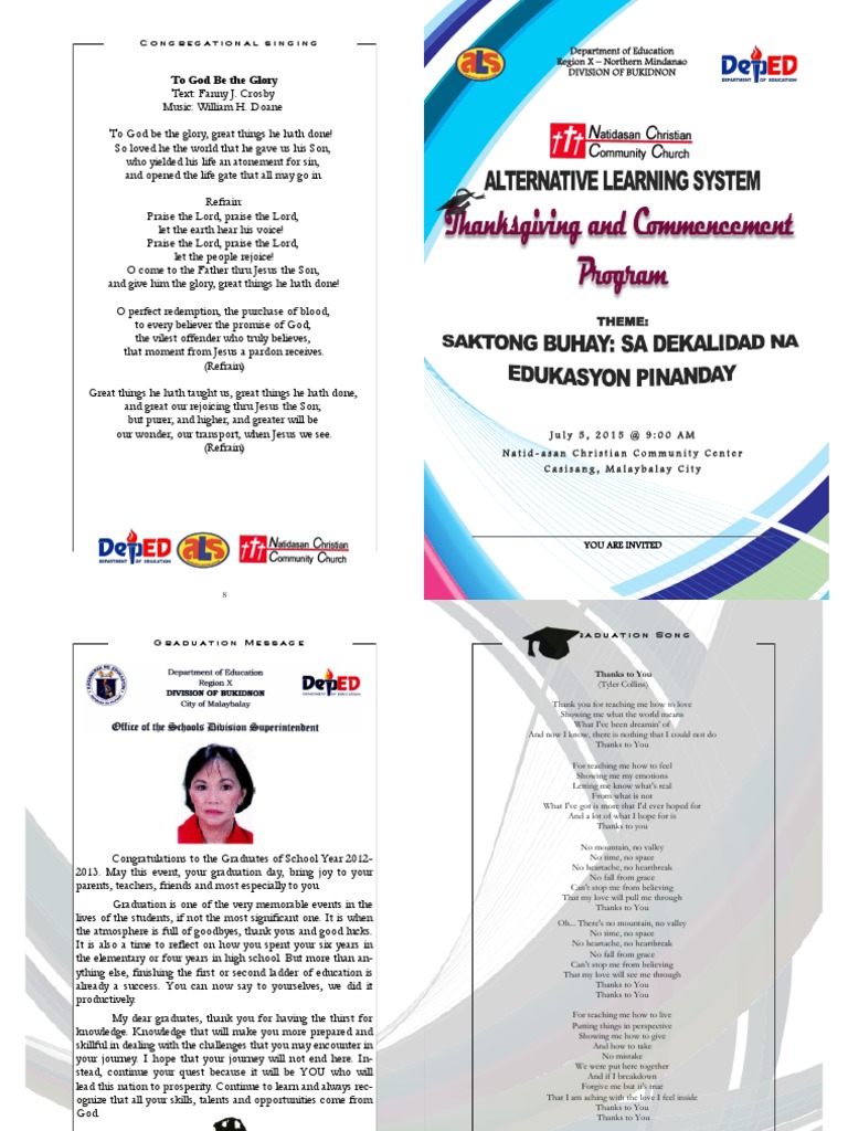 ALS Graduation Program Invitation | PDF | Theology | Religious Belief ...