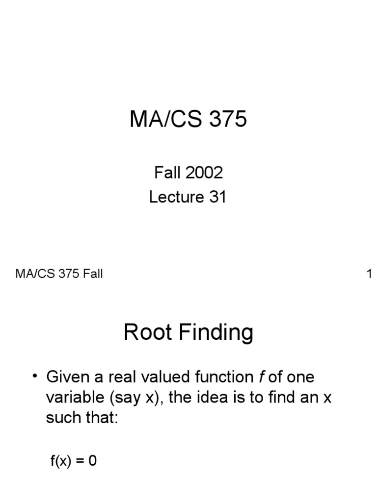 MA/CS 375: Fall 2002 | PDF | Integral | Mathematical Relations