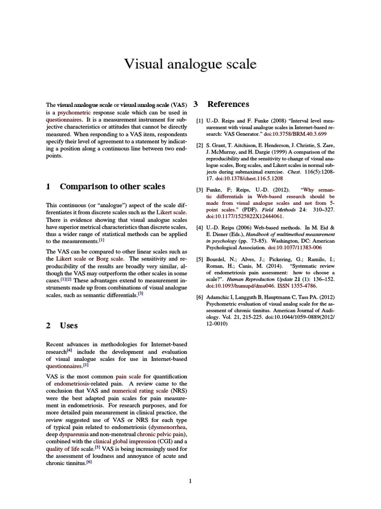 Visual Analogue Scale _ Wiki | Evaluation Methods | Psychometrics