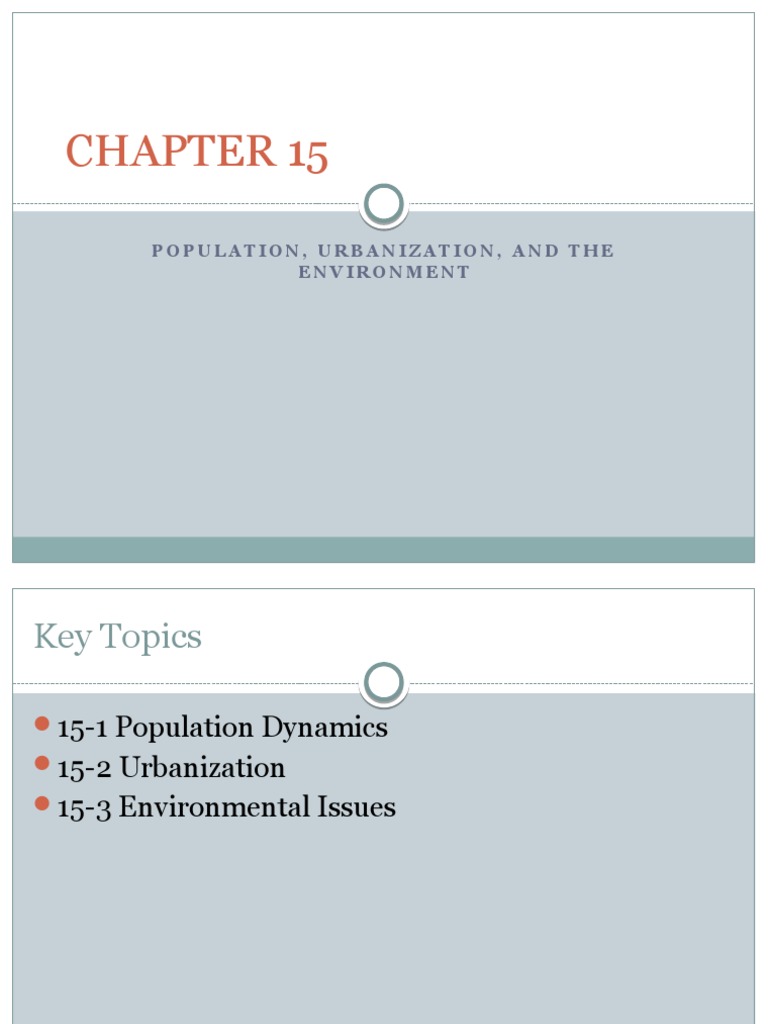Chapter 15 Population Urbanization And The Environment Pdf