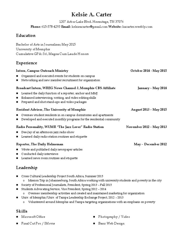 Kelsie Carter Resume | PDF