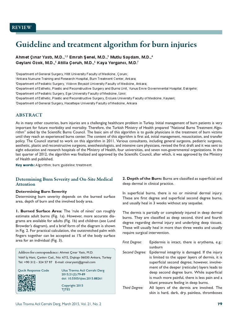 Guideline and Treatment Algorithm For Burn Injuries - YastiAC2015 | PDF ...