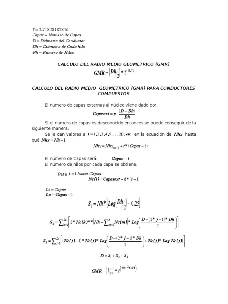 Calculo Del Radio Medio Geometrico (GMR) | PDF