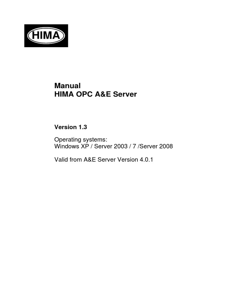 Manual Hima Opc A e Server Rev 1 | PDF | Port (Computer Networking) | Integer (Computer Science)