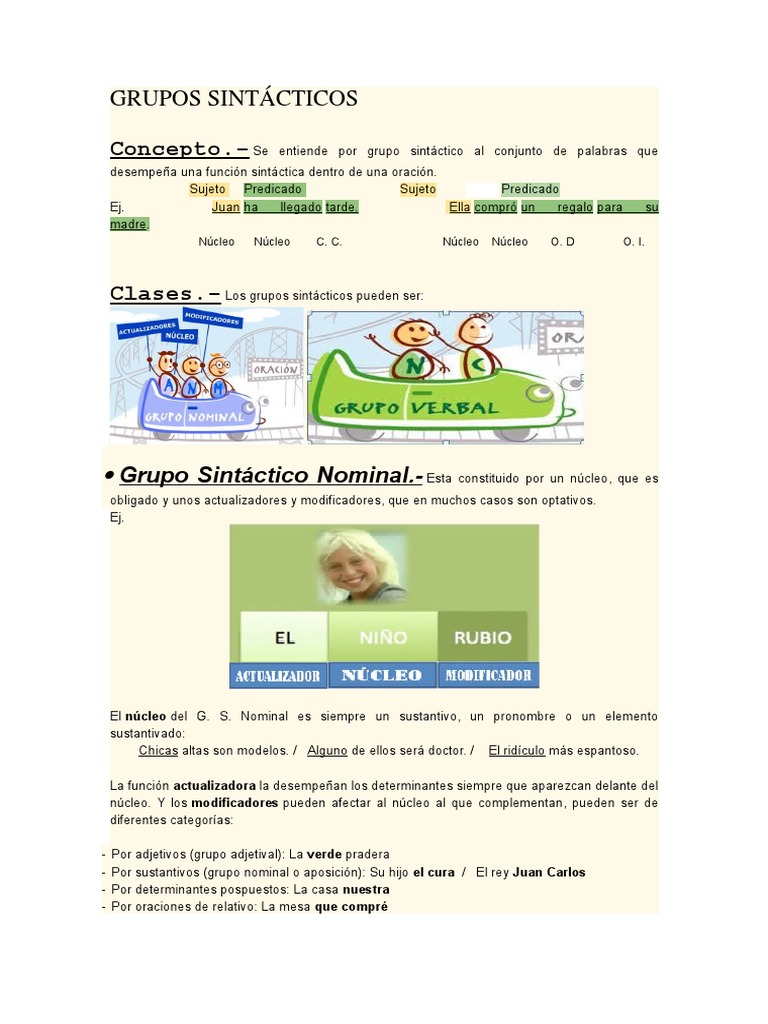 Grupos Sintácticos | PDF | Asunto (gramática) | Verbo