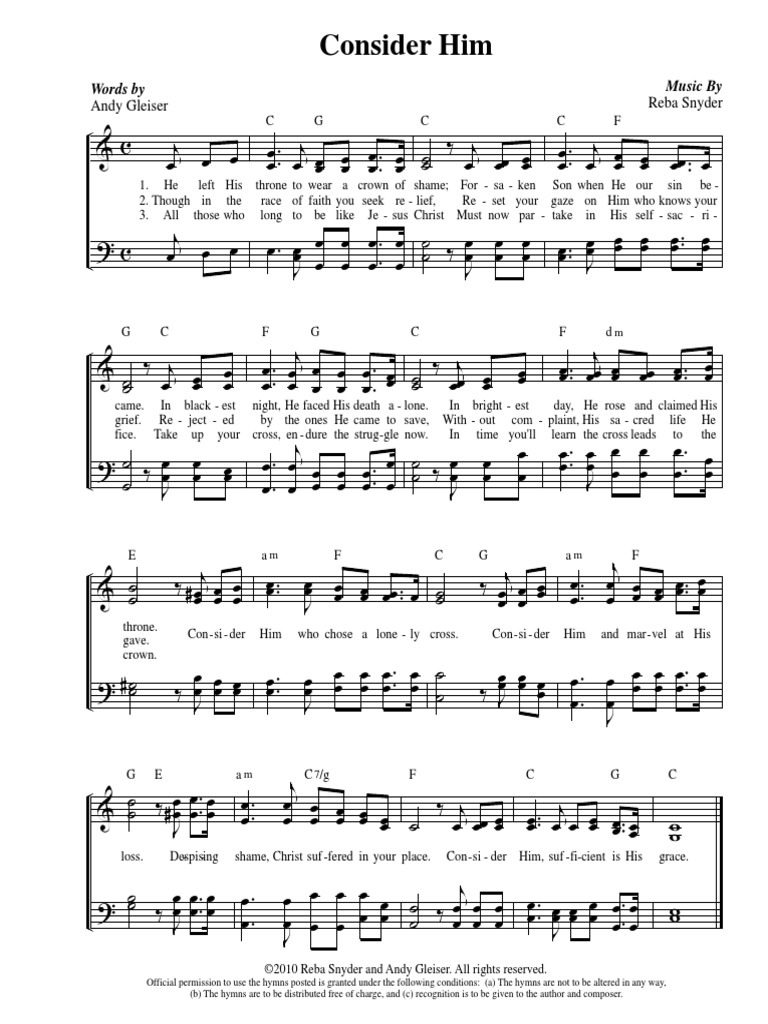 Consider Him - Hymn | PDF