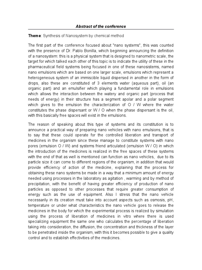 Nanosystems: Chemical Methods in Pharma | PDF | Emulsion | Applied And ...