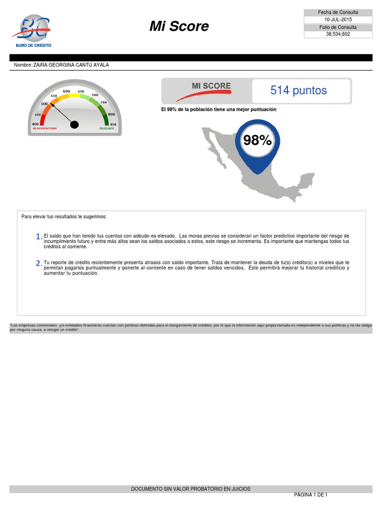 MiSCORE | PDF | Finanzas y dinero