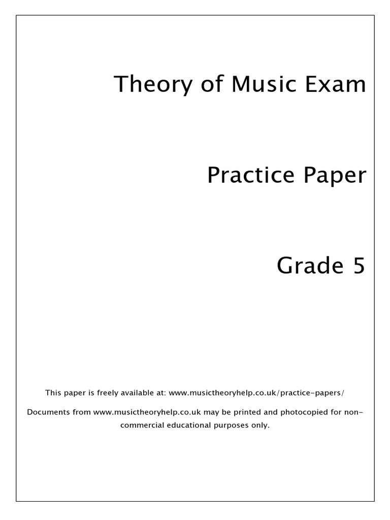 Music Theory Practice Paper Grade 5 PDF | PDF