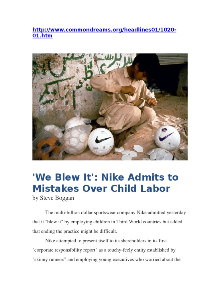 Ethical Issue | Nike | Child Labour