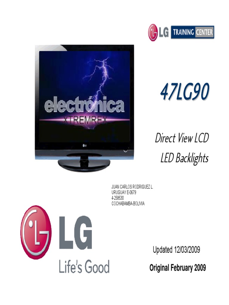 LG 47lg90 Led LCD TV Training - JCRL - 1 | PDF | Power Supply ...