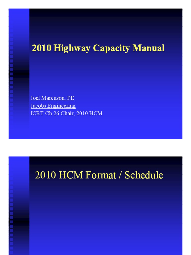 2010 Highway Capacity Manual | Interchange (Road) | Road Transport