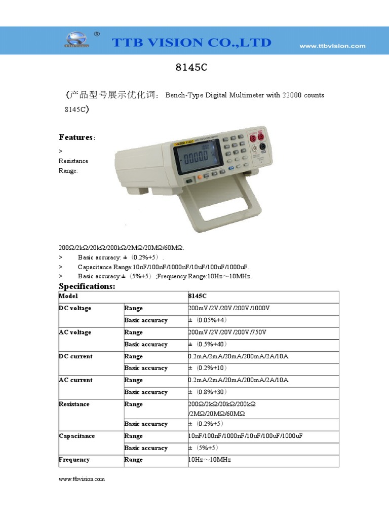 8145C Bench-Type Digital Multimeter | PDF | Home & Garden