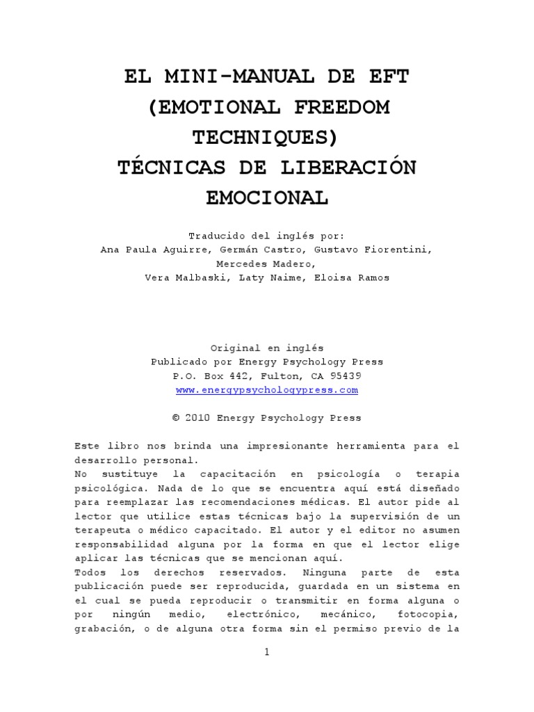 El Mini Manual de Eft | PDF | Trauma psicólogico | Mano