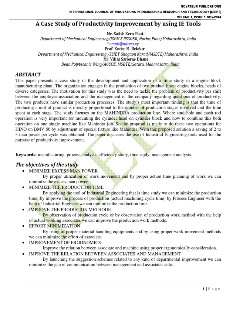 7 Ie Tools | PDF | Scientific Method | Industrial Engineering