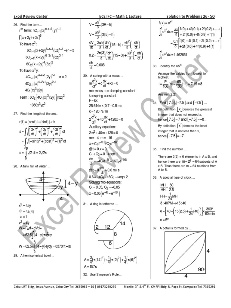 Math Problem Solutions 26-50 | PDF | Percentile | Discrete Mathematics