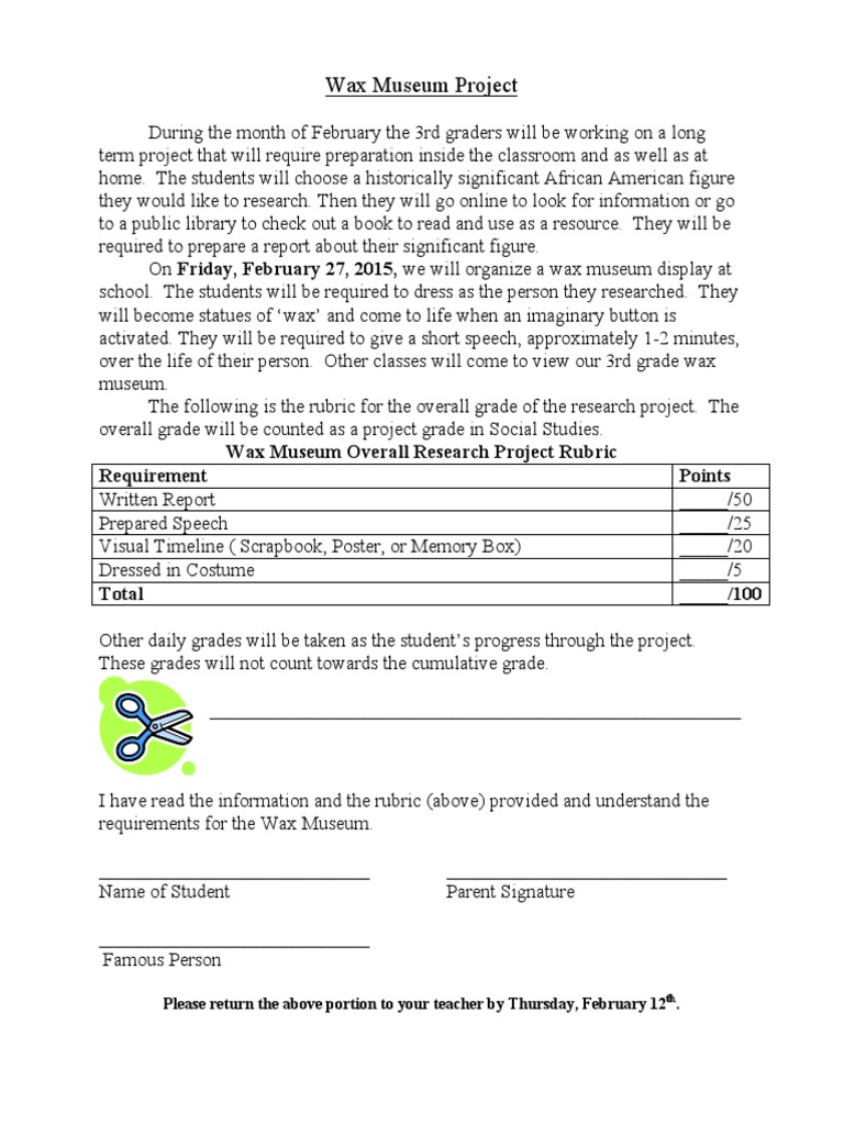 Black History Month Project Wax Museum | PDF | Paragraph | Books