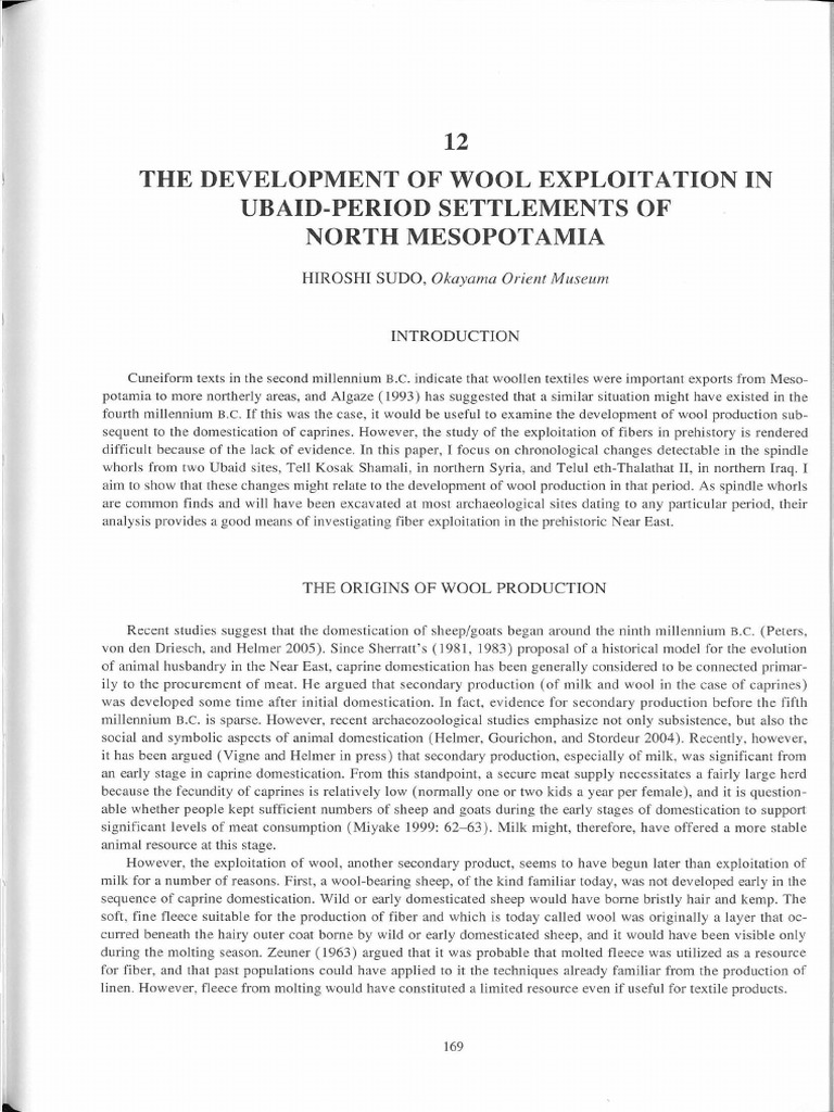 Sudo 2010 The Development of Wool Exploitation in Ubaid-Period ...