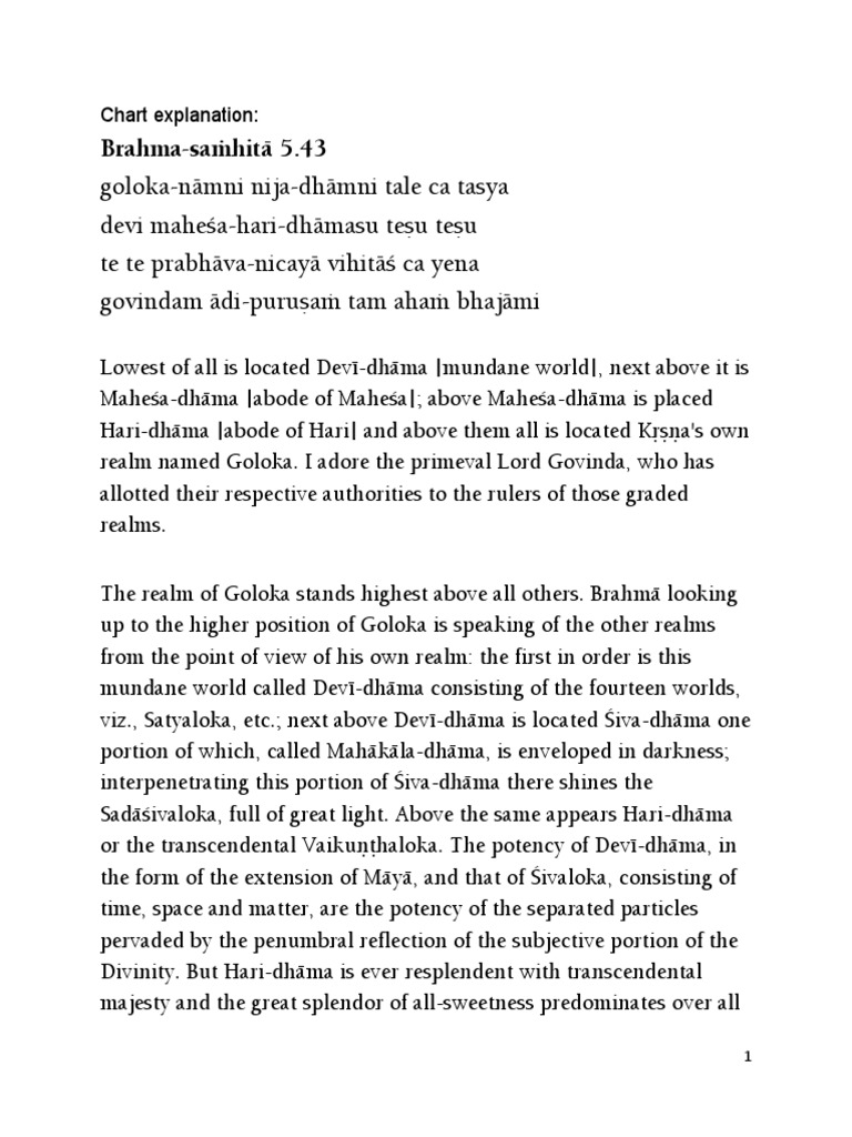 Goloka Chart Explanation - Notes ISKCON | PDF | Hindu Mythology ...