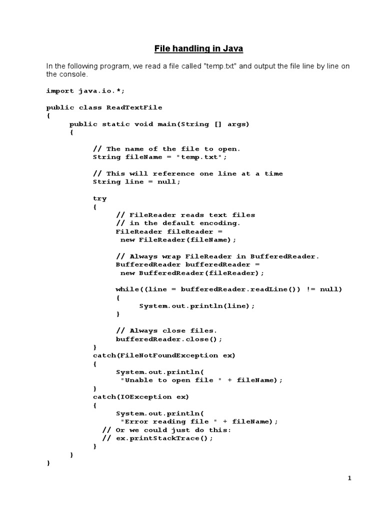 File Handeling Java | PDF | Filename | Text File