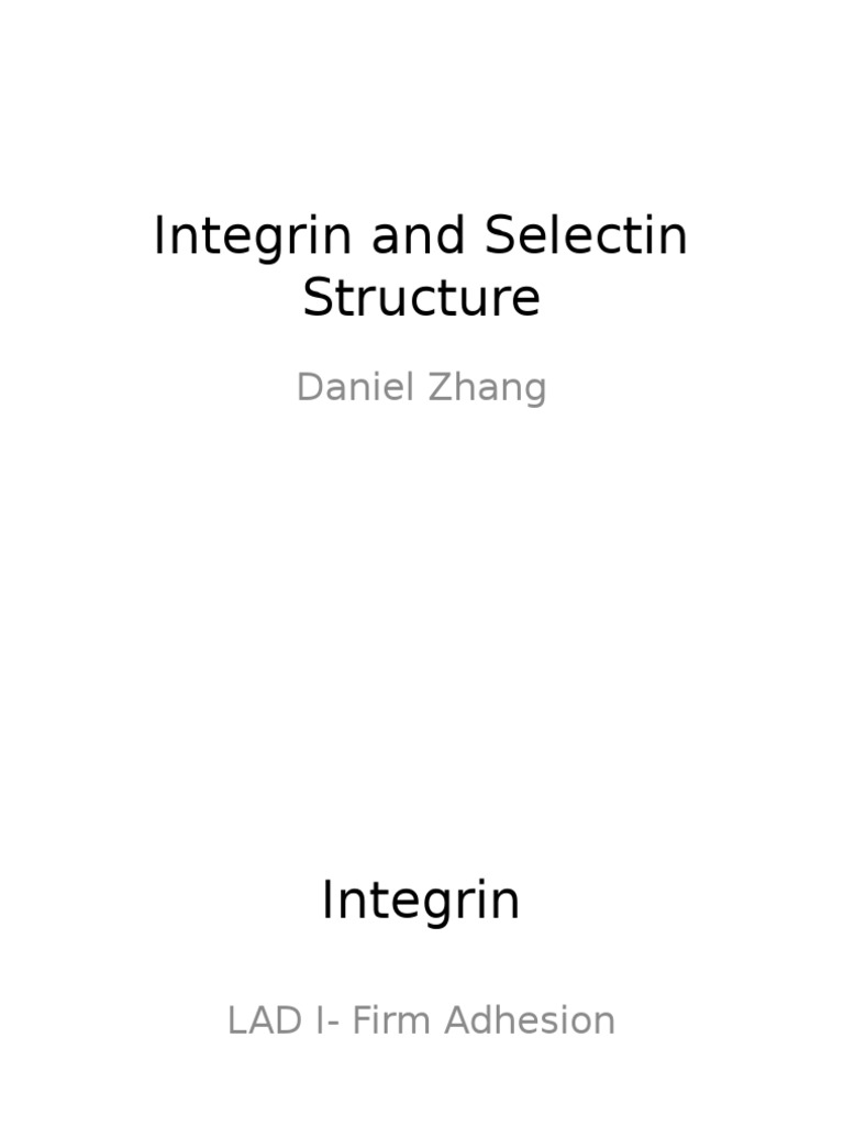 Integrin and Selectin Structure Guide | PDF | Integrin | Cell Adhesion