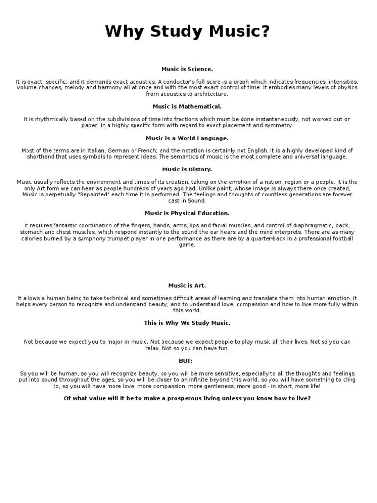 Why Study Music | PDF