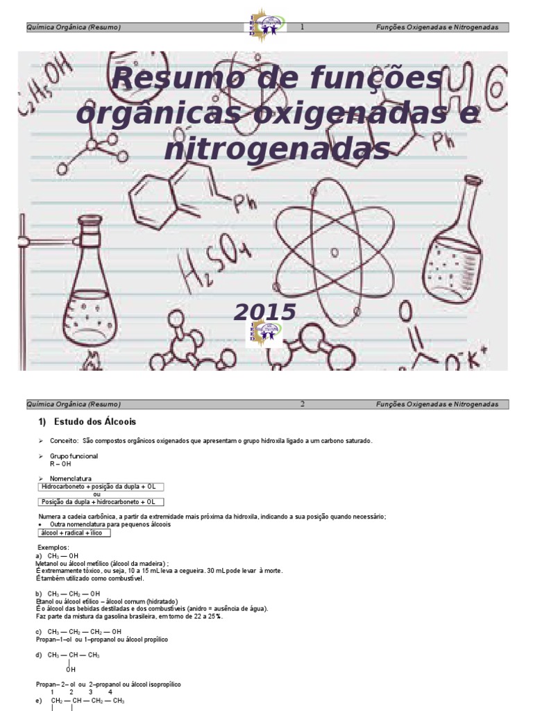 Resumo de Funções Orgânicas Oxigenadas | Amina | Éter