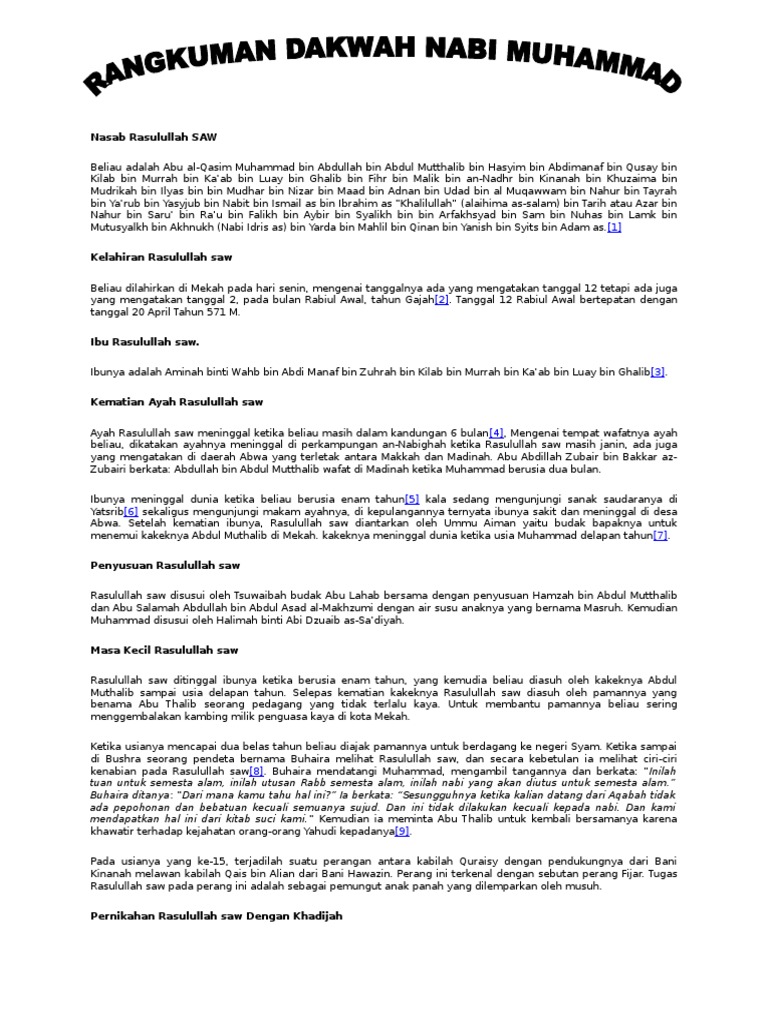 Nasab Rasulullah SAW | PDF | Sejarah | Klasik