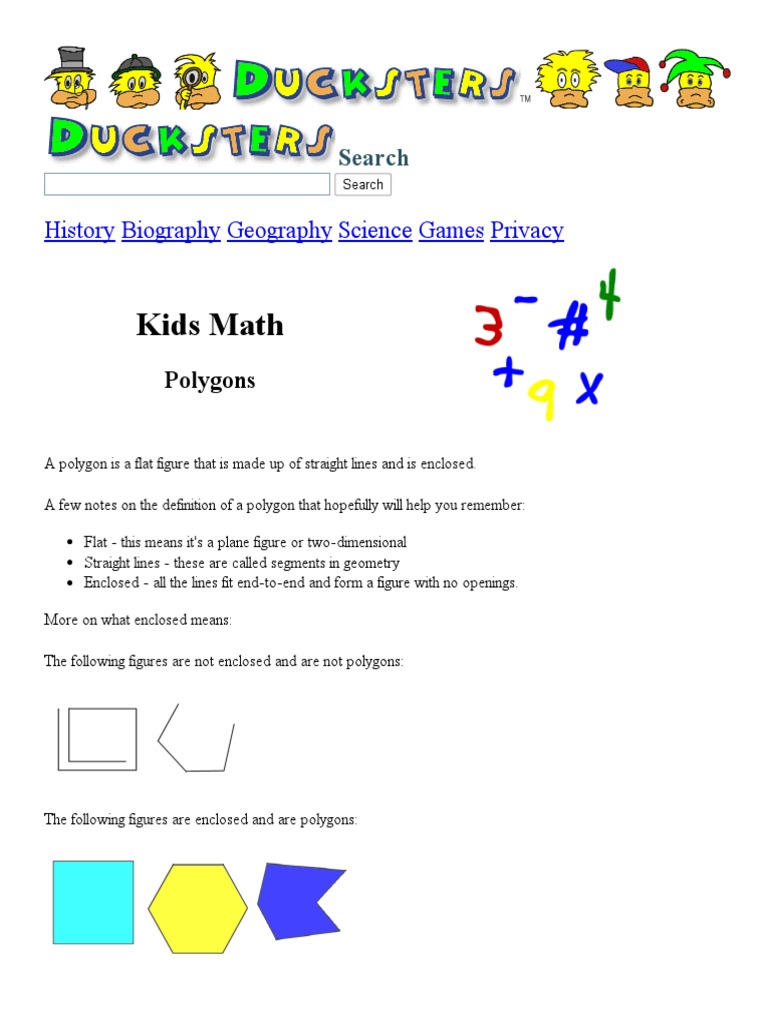 Kids Math - Polygons | PDF | Polygon | Convex Set
