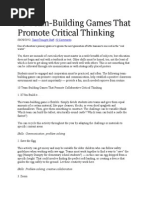 10 Team Building Games To Promote Chritical Thinking | PDF | Team ...