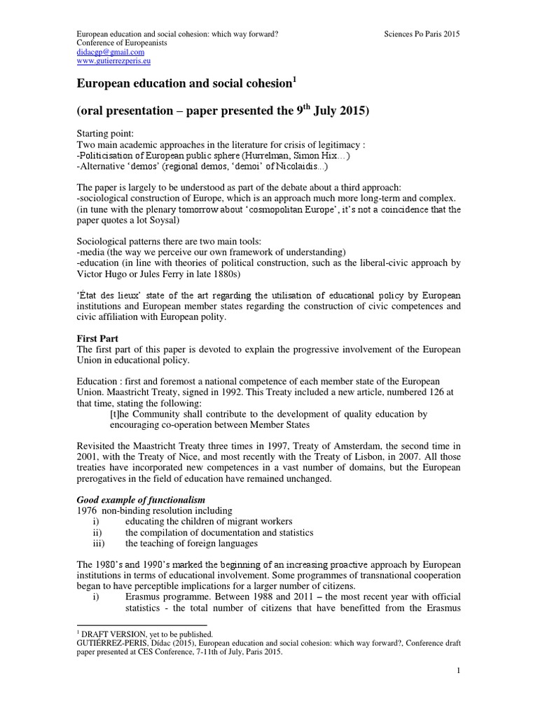 CES (Presentation Notes) | PDF | European Union | Entrepreneurship