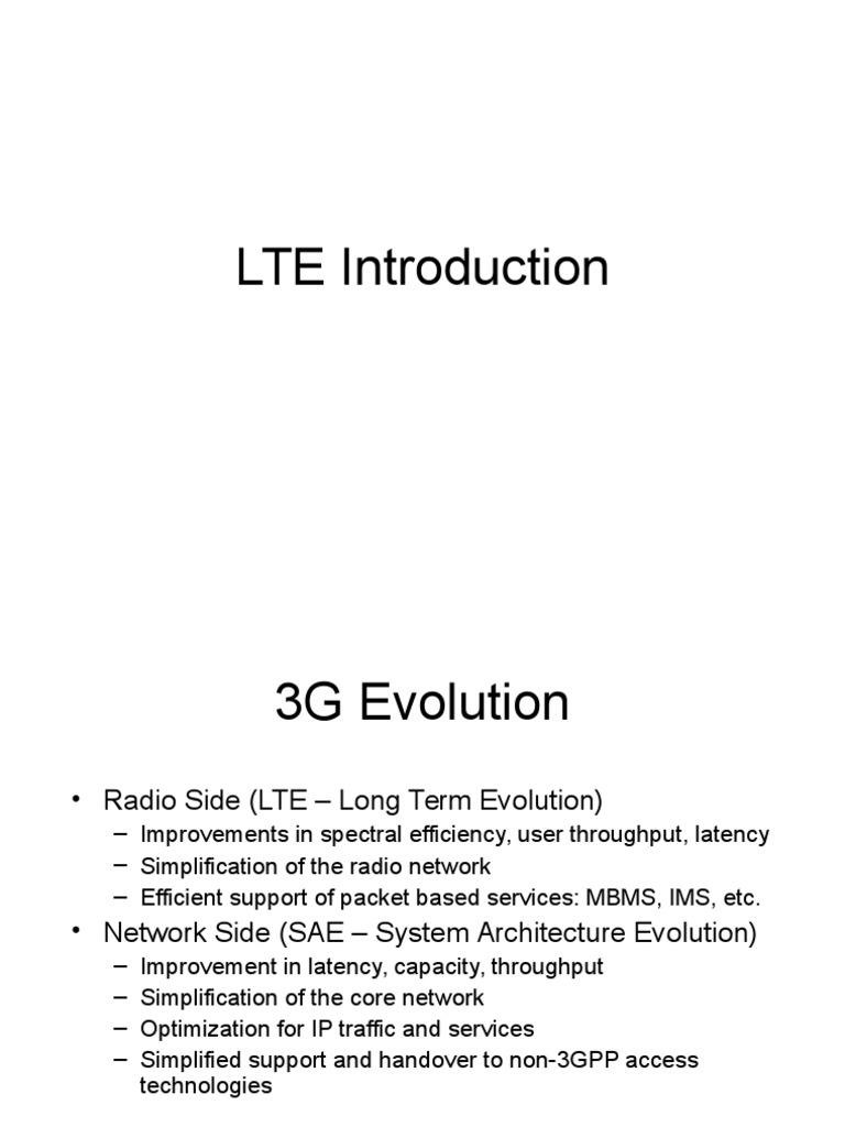 LTE Introduction Training | PDF | Lte (Telecommunication ...
