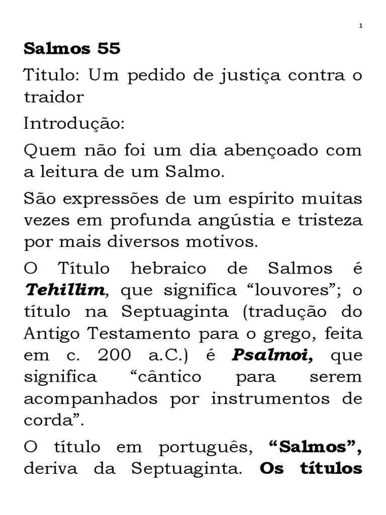 Salmos 55 | PDF | Salmos | Davi