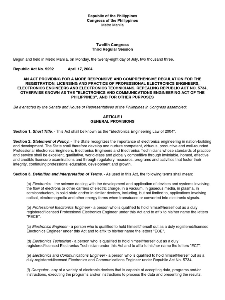 Ra 9292 | PDF | Computers