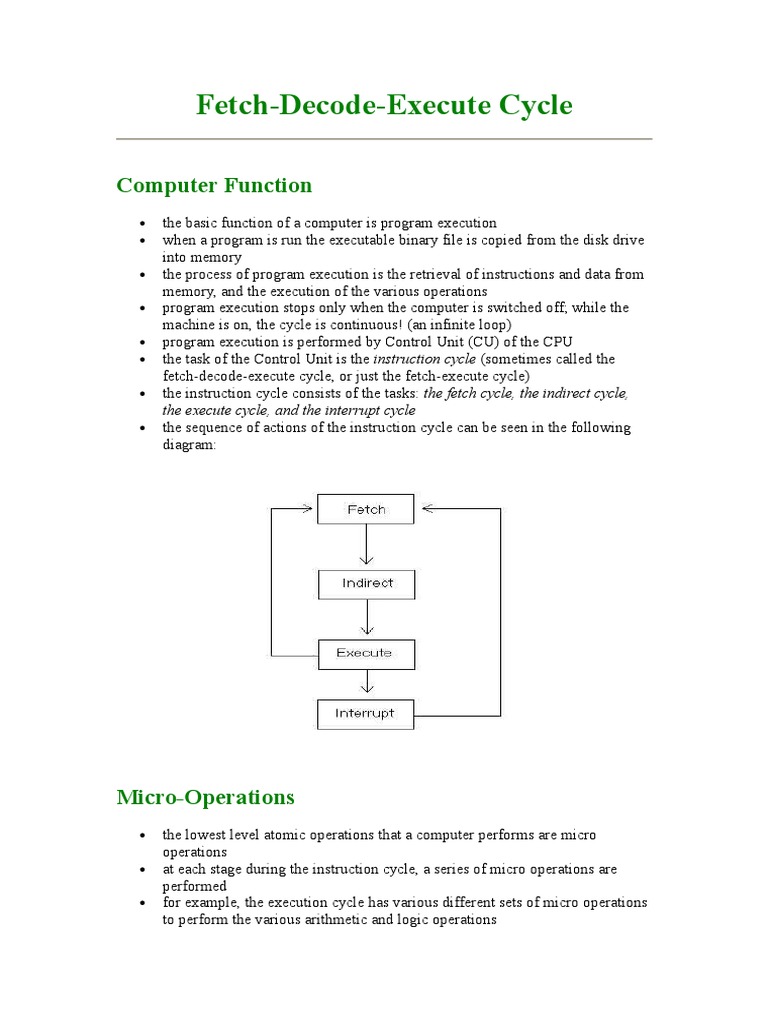 Fetch-Decode-Execute Cycle | PDF | Instruction Set | Computer Program