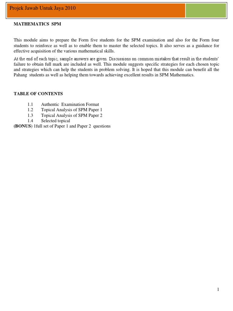 Matematik SPM 2010 | PDF | Matrix (Mathematics) | Area