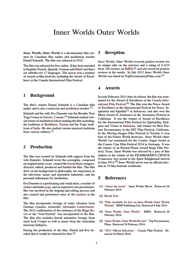 Inner Inner Worlds Outer Worlds - Pdfworlds Outer Worlds | PDF | Yoga ...