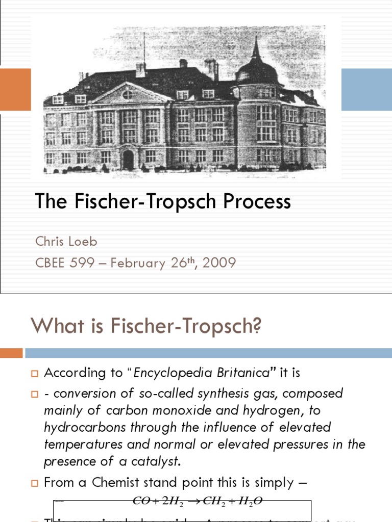 Overview of Fischer-Tropsch Process | PDF | Catalysis | Natural Gas