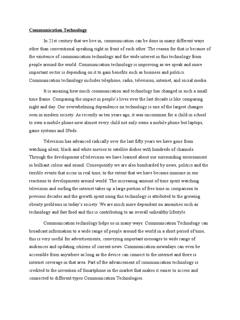 Communication Tech's Societal Impact | PDF