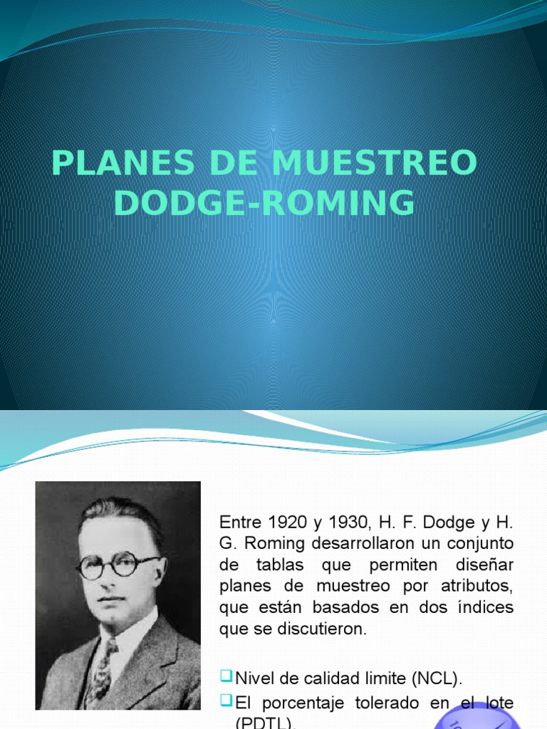 Planes de Muestreo Dodge-Roming | PDF | Muestreo (Estadísticas ...