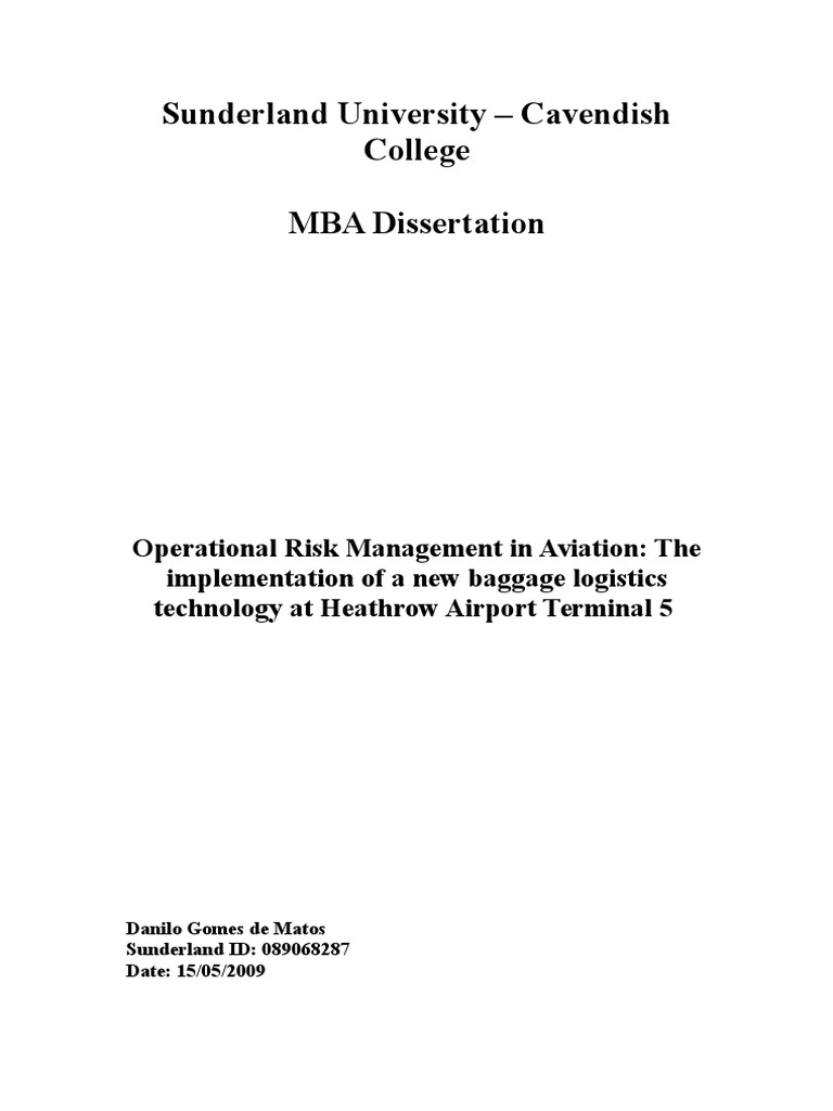 Operational Risk Management in Aviation The Implementation of A New ...