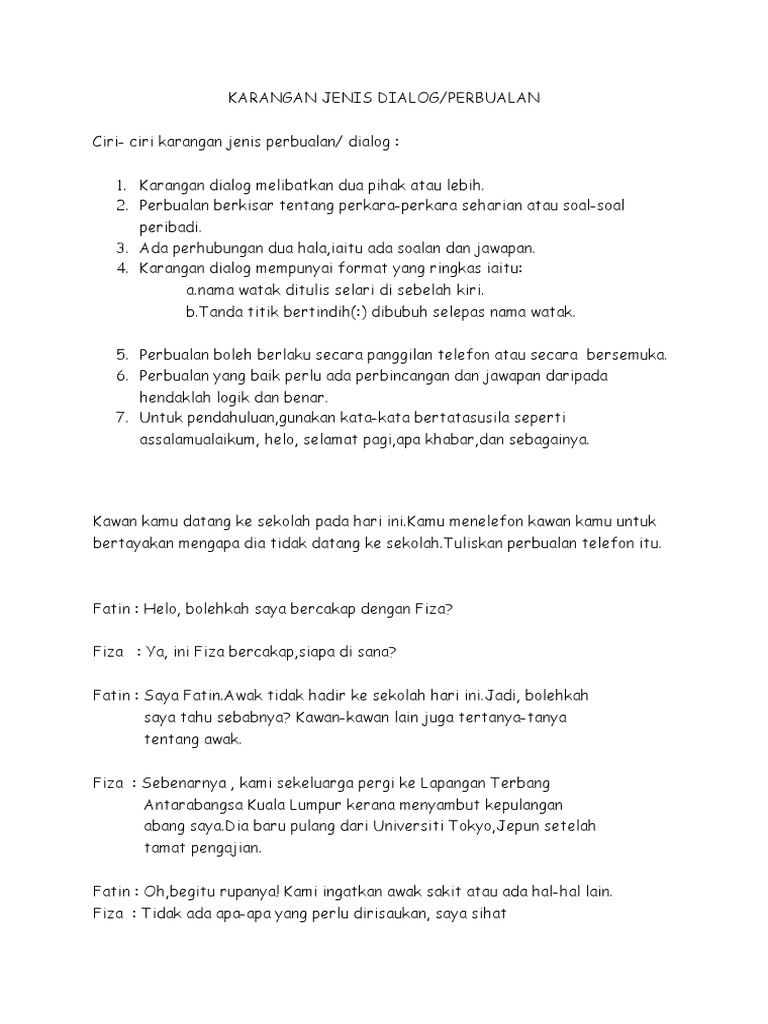 Karangan Jenis Dialog | PDF