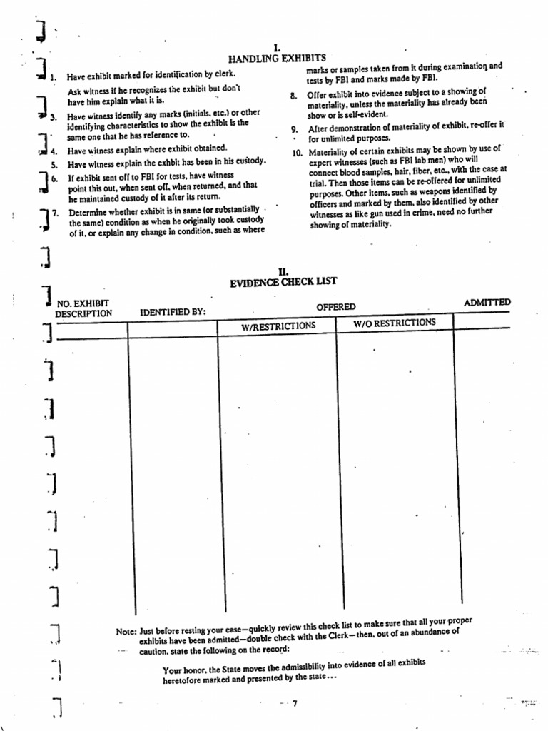 Handling Exhibits and Other Demonstrative Evidence. The Basics | PDF ...