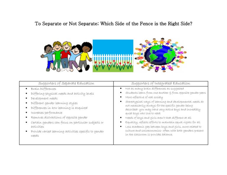 Pros and Cons of Separate Education | PDF | Career & Growth | Lifestyle