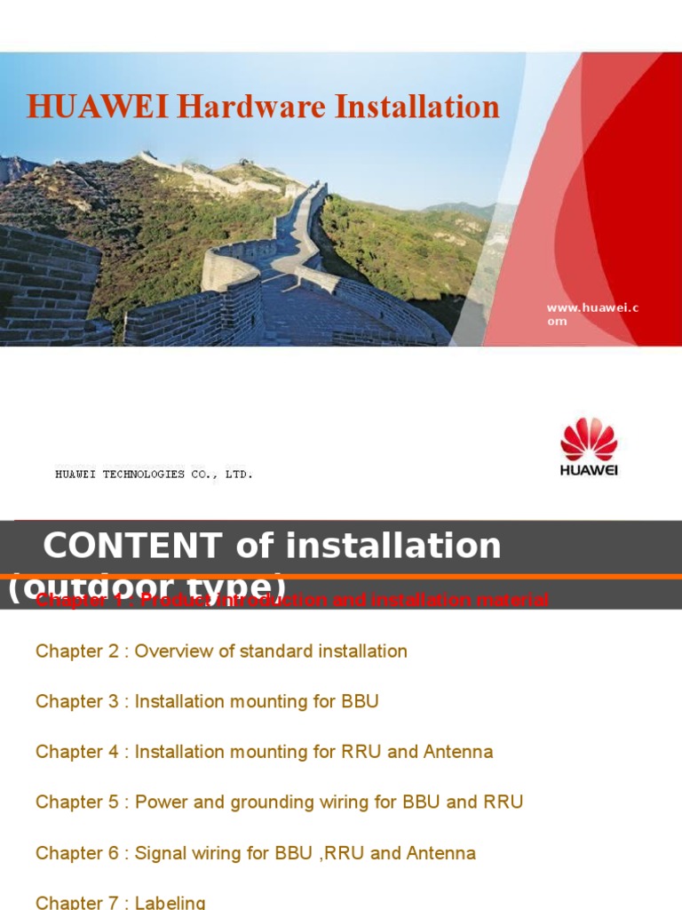 Installation Gudie For Huawei NodeB | PDF | Cable | Power Supply