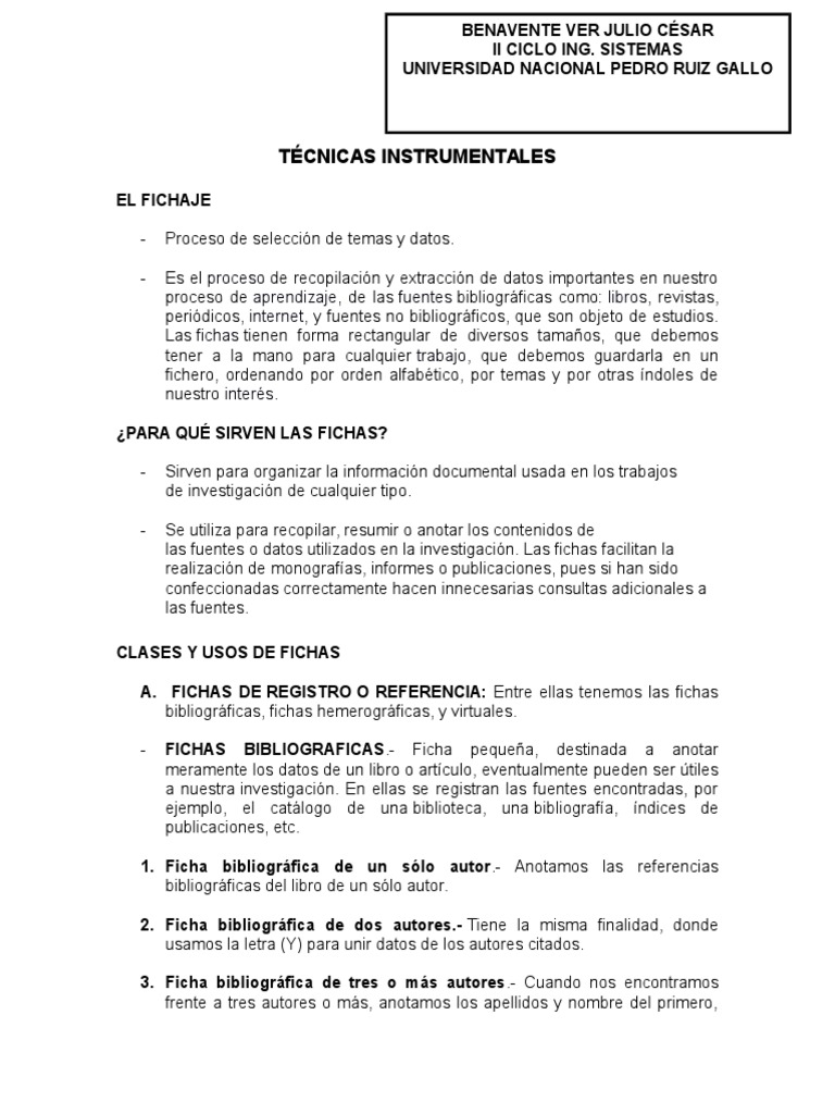 TÉCNICAS INSTRUMENTALES