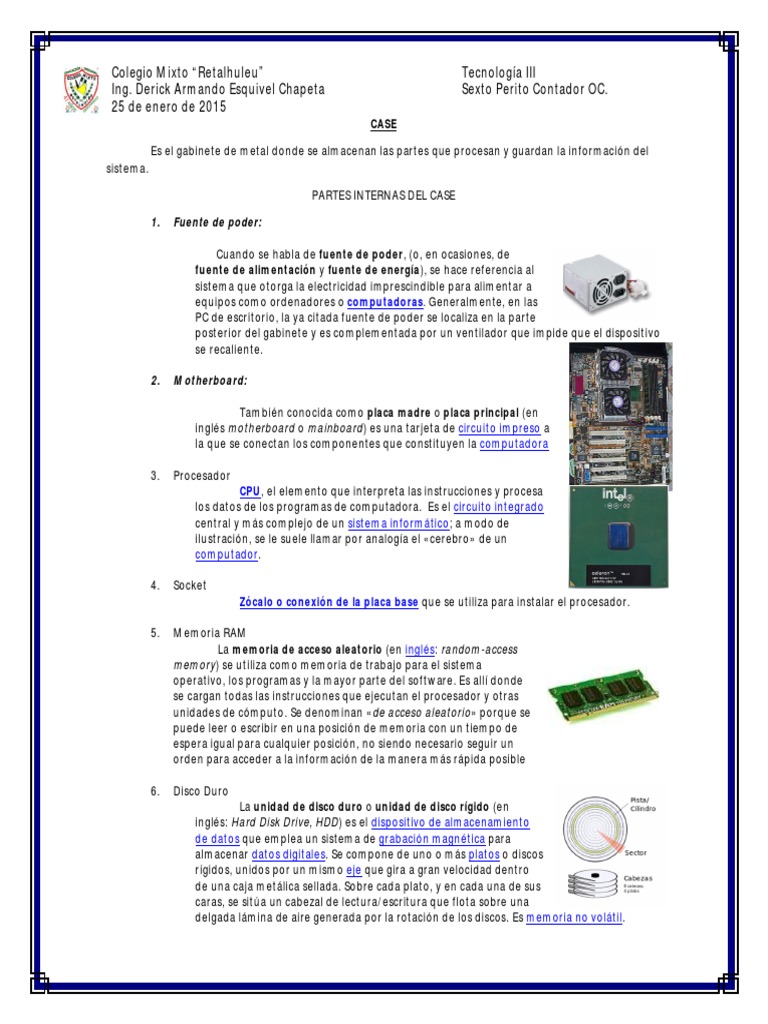 Partes Del Case | PDF | Bios | Disco duro