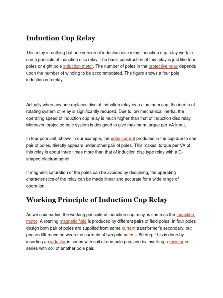Induction Cup Relay | PDF | Electromagnetic Induction | Inductor